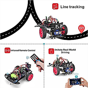 OSOYOO Smart Robot Car kit for Arduino to Learn Programming and Get Hands on Experience of Robotic Assembly for Adults and Kids