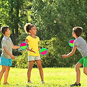 Aunnitery Beach Toys - Outdoor Games, Sand Toys, Toss and Ball Set with 6 Paddles and 3 Balls, Perfect Yard Games Outdoor Toys Games for Kids Ages 4-8 Easter Gifts for Kids/Adults/Family