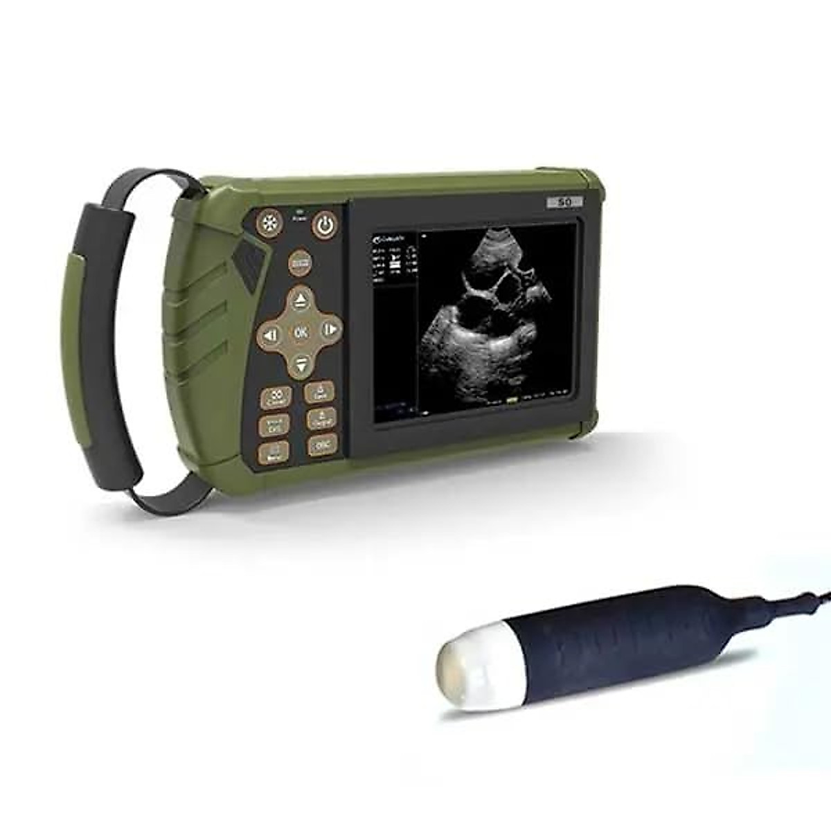 SG 5.7 Inch Color LCD Veterniary Ultrasound Scanner,Handheld Ultrasound Machine for Vet with 3.5mhz Waterproof Mechanical Sector Probe Sgv8 (442637cm)