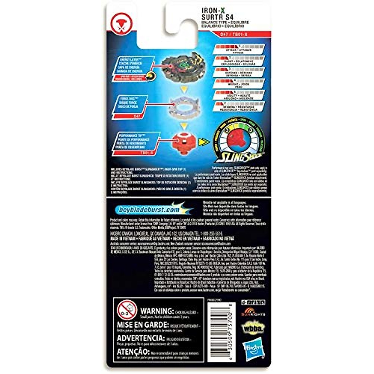 BEYBLADE Burst Turbo Slingshock Single Top Iron-X Surtr S4