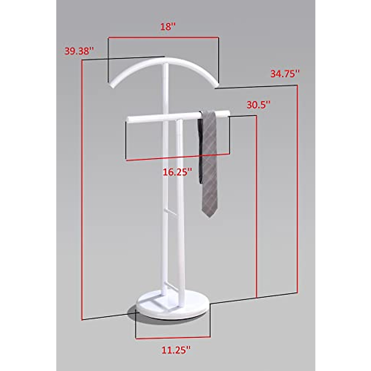 Kings Brand Furniture - Meadut Metal Suit Wardrobe Valet Stand, White