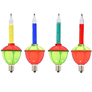 4 Pack Multicolor Christmas Bubble Light Replacement Bulbs, Vintage Bubble Light Replacement Bulbs with Colorful Liquid, Night Lights Bulb for Indoor Outdoor Christmas Tree Decorations, E12 Base, 5W
