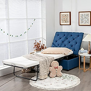 CXDTBH Folding Ottoman Sleeper Bed with Mattress Convertible Guest Bed Blue/Gray (Color : D)