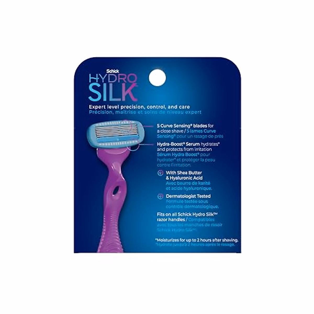 Schick Hydro Silk Moisture Razor Blade Refills, 4 Count | 5-Blade Moisturizing Razors for Women | Womens Moisturizing Razor Refills