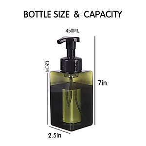 Herb Life 2 PCS Foaming Soap Dispenser, Refillable Foam Liquid Hand Soap Empty Plastic Pump Bottle Container for Bathroom Vanities, Kitchen Sink, Hospital, Clinic (17oz)