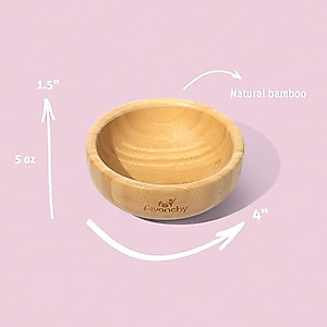Avanchy Bamboo Baby Bowls MINI Prep Bowl Set for Babies Kids Toddler for Feeding Food 4 oz, Single Bowl