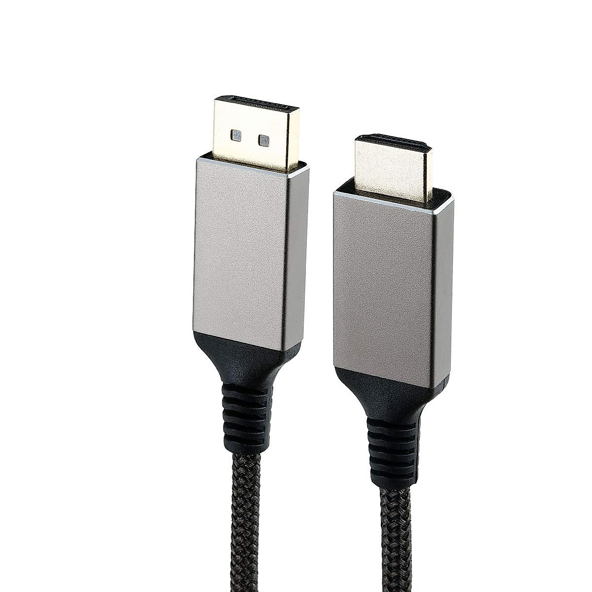 XOUPFORE DisplayPort to HDMI Cable, Nylon Braided Uni-Directional 4K UHD HD High-Speed DP to HDMI Cable, Compatible with DisplayPort Computer Laptop, 6.6 ft, Dark Grey