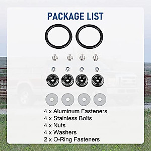 JDMSPEED Black Universal CNC Billet Bumper Trunk Quick Release Fastener Kit