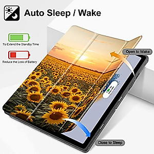 May Chen Case for Samsung Galaxy Tab A8 10.5 Inch 2022 Release, Auto Wake/Sleep Slim PU Lightweight Trifold Stand Folio Cover for Samsung Galaxy Tab A8 Tablet [SM-X200/X205/X207], Sunflower