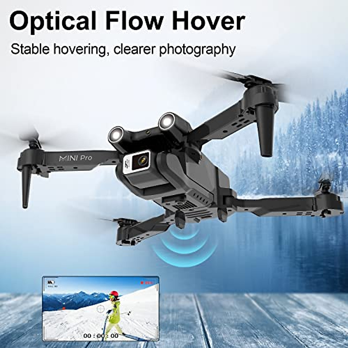 MOCVOO Drone with Dual Camera for Adults Kids, 1080P HD FPV Camera Drones with Carrying Case, Foldable RC Quadcopter Toy Gift for Boys Girls, 2 Batteries,120° RC Adjustable Lens,Gravity Control,3 Speeds