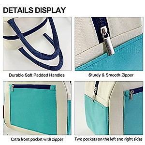 Mziart Lunch Bag for Women Men Stylish Colorful Lunch Tote Bag Leakproof Insulated Lunch Box Meal Prep Reusable Lunch Bag Bento Lunch Cooler Bag for Office Work Travel Picnic (Beige)