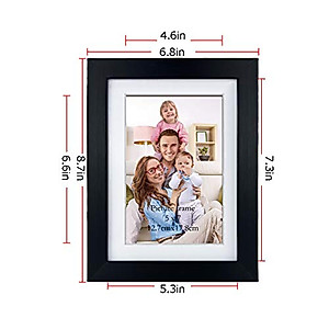 Giftgarden 5x7 Picture Frame Set of 4, 6x8 Matted to Display 5 by 7 Photo with Mat or 6 by 8 without Mat for Wall or Tabletop, Black