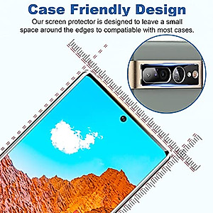 [2+2 Pack] for Google Pixel 7 Pro Screen Protector, 9H Tempered Glass, Ultrasonic Fingerprint Compatible, 3D Curved, HD Clear Scratch Resistant for Google Pixel 7 Pro 5G Glass Screen Protector