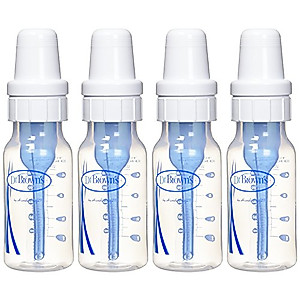Dr. Brown’s Natural Flow® Anti-Colic Baby Bottle with Level 1 Slow Flow Nipples, 4oz, 4 Pack