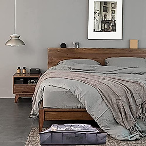 A set of 2, with lid, strong box strap/strong zipper and handle, bed bottom storage bag storage bag, transparent folding bed under shoe cabinet storage solution, a total of 24 pairs of shoes can be stored