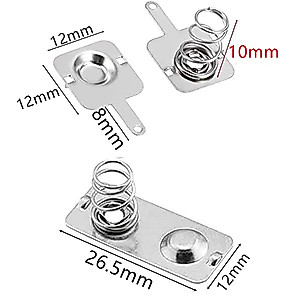 Cutelec 12Pairs Battery Springs AA Battery Negative to Positive Conversion Spring Contact Nickle Plated 12x12mm and 12x26.5mm