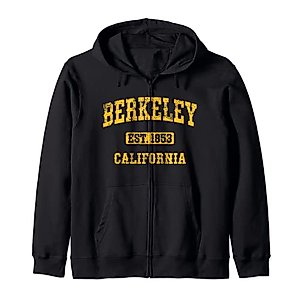 Berkeley California Vintage Athletic Sports Design Zip Hoodie