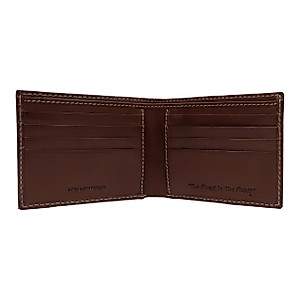 Rawlings Baseball Stitch Leather Bifold Wallet Chocolate