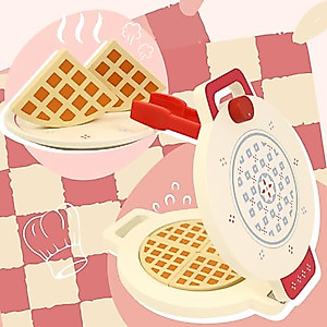 osettoys Toy Waffle Maker, Wooden Kitchen Play Set, Pretend Play Kitchen Appliance, Learning Toy for Kids, Cooking Toy Present for Boys Girls Age of 3-8