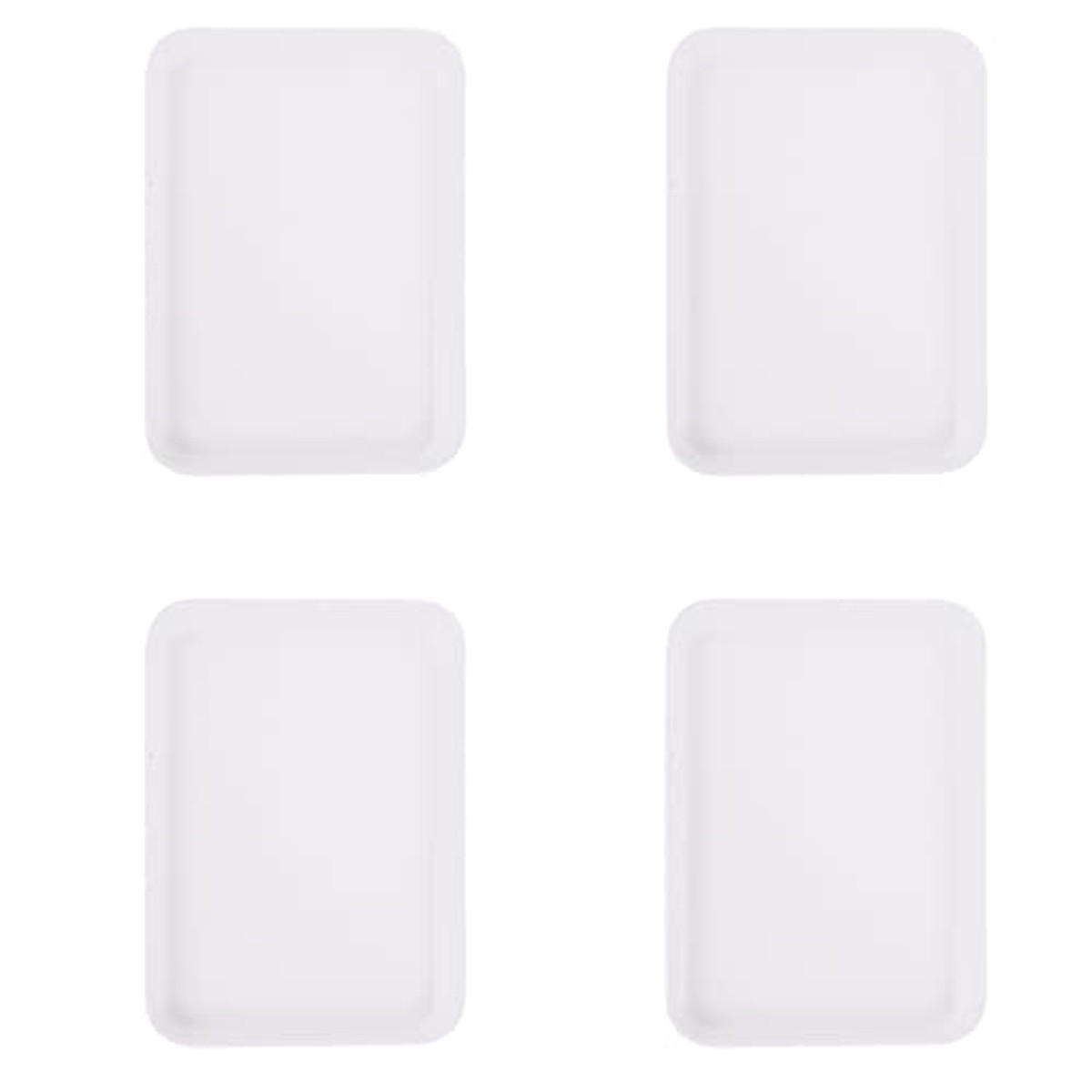 Rectangular Serving Tray 4pcs Decorative Serving Tray Melamine Snack Tray Plate Fruit Serving Tray Tea Drink Platter for Coffee Food Breakfast Dinner (White) Dining Tray
