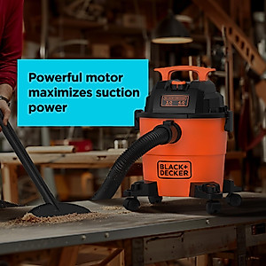 BLACK+DECKER Shop Vacuum Wet and Dry, 4 Gallon 3.0 Peak HP, 3-in-1 Portable Shop Vac with Accessories, Home and Car Vacuum Cleaner(BDXV18301P-4A)
