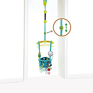 Bright Starts Bounce 'n Spring Deluxe Door Jumper for Baby with Adjustable Strap, 6 Months and Up, Max Weight 26 lbs