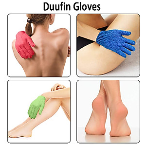 Duufin 14 Pairs Exfoliating Gloves Bath Gloves Body Wash Mitt Scrubbing Exfoliator Glove for Shower, Spa, Massage, Body Scrub, Dead Skin Cell Remover