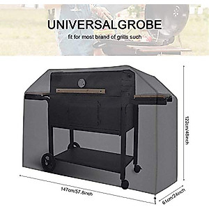 FRGHF Barbecue cover, dust proof BBQ cover, waterproof barbecue protective cover, garden grill cover with storage bag, 145 x 61 x 117 cm