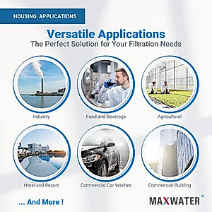 Max Water - Stainless Steel, Heavy Duty - Reverse Osmosis 4040 Membrane Housing - 4" x 40" good for industrial use - 4040 housing