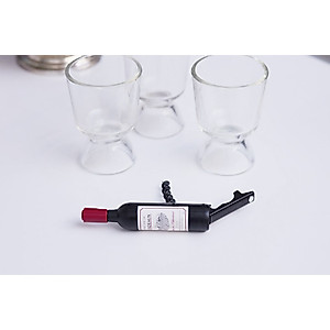 Kikkerland Magnetic Wine Bottle Corkscrew, Black