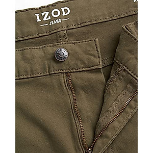 IZOD Men's Denim Jeans - Comfort Stretch Relax Fit Jeans - Casual Jeans for Men, Size 32W x 30L, Smoky Olive