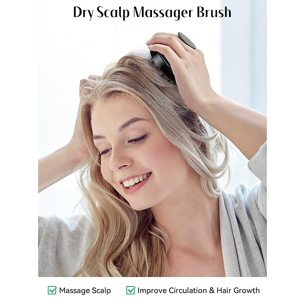 HEETA 2 Pack Hair Scalp Massager Shampoo Brush for Hair Growth, Hair Scalp Scrubber with Soft Silicone, Wet and Dry Hair Detangler (Red & Black)