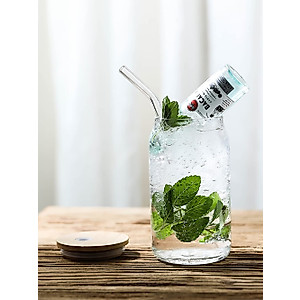 Drinking Glass Cups with Bamboo Lid and Glass Straws – 16oz Glasses Bottle for Soda Boba, Reuseable Iced Coffee Tumbler Mason Jar, Cute Smoothie Juice Cup Include Cleaning Brush (Set of 4)