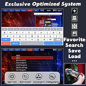 X51 Handheld Game Console 5.0 inch Pro Retro Games Consoles Classic Video Games Built-in Preinstalled Rechargeable Battery Portable Style Gaming Consoles 64GB Blue Red