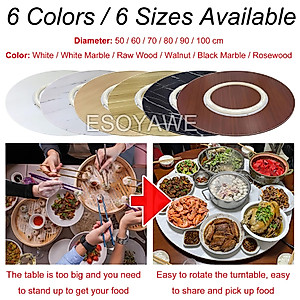 Lazy Susan Dining Table Turntable Tabletop Rotating Serving Tray, Diameter Ø 20" 24" 28" 32" 36" 39" Round Wooden Rotating Service Plate, For Restaurants, Kitchens