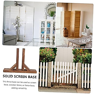 JEWEDECO Solid Wood Screen Base Room Divider Stand Fences Patio Fence Base Room Partition Support Bases Garden Border Edging Divider Supply Room Supply Partition Holders Screen Feet Wooden