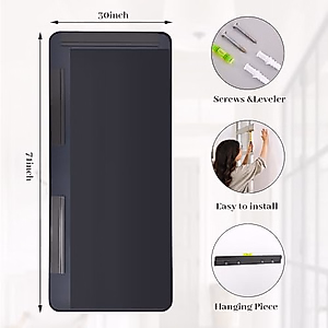 VooBang Full Length Mirror Deep Framed 30x71 Inch Floor Stand, Leaning or Dressing Modern Sleek and Chic Design Ideal for Bedroom, Closet, or Entryway Black