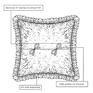 VHC Brands Farmhouse Pillows & Throws-Sawyer Mill Tan 18" x 18" Pillow, 18x18, Windmill Charcoal