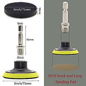 74pcs Sandpaper 3Inch Sanding Disc 60-10000 Grit Wet Dry Sandpaper with M10 Backing Pad,Interface Pad,Polishing Pads Sponge for Wood Metal Mirror Jewelry Car Polishing Headlight Cleaner Set