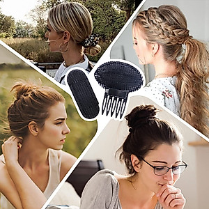 NAIHOD 6 Pcs Volume Hair Styling Set - Puff Head Cushions, Braid Tools, Invisible Bump Up Combs, Sponge Buns, and Accessories for Women