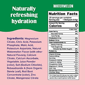Ultima Replenisher Daily Electrolyte Drink Mix – Watermelon, 20 Stickpacks – Hydration Packets with 6 Electrolytes & Trace Minerals – Keto Friendly, Vegan, Non-GMO & Sugar-Free Electrolyte Powder
