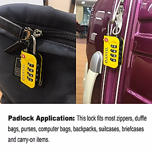 ANVIL TSA Approved Luggage Lock - 4 Digit Combination, 10,000 Combinations, Easy-Read Password Window, Travel Lock for Suitcases, Backpacks, Gym & Student Lockers, Baggage(Yellow 2 Pack)