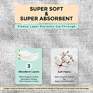 KiddyStar 5-Pack 21”x10” Burp Cloths for Boys & Girls - Absorbent Organic Cotton Burp Cloth for Burping, Spit-up, Drooling, Baby Wipe