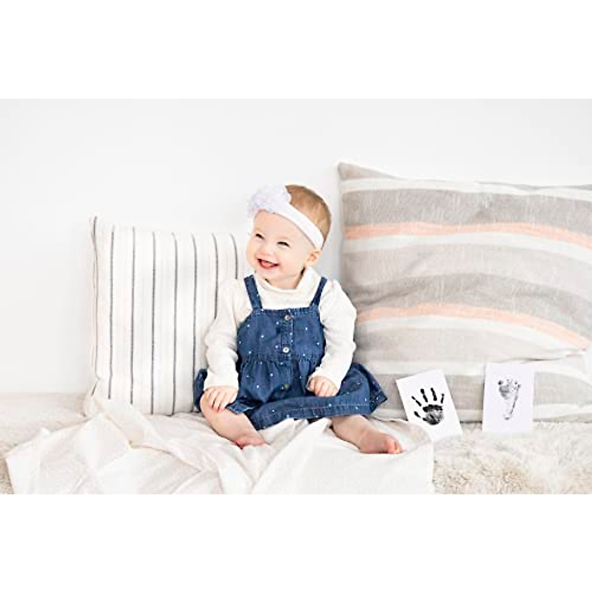 Little Pear Clean-Touch Babyprint Ink Pad, No Touch Ink Pad for Baby, Handprint or Footprint Keepsake, Black Ink