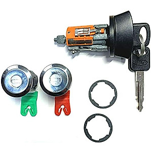 Ford Ignition Switch Lock Cylinder + Pair (2) Door Lock Cylinder W/2 Logo Keys LC6177 + DL5886
