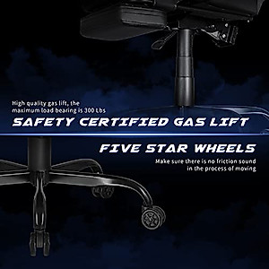 Homall Gaming , Massage, Computer, Office Ergonomic Desk chair with Footrest Racing Executive Swivel chair Adjustable Rolling Task chair (Black)