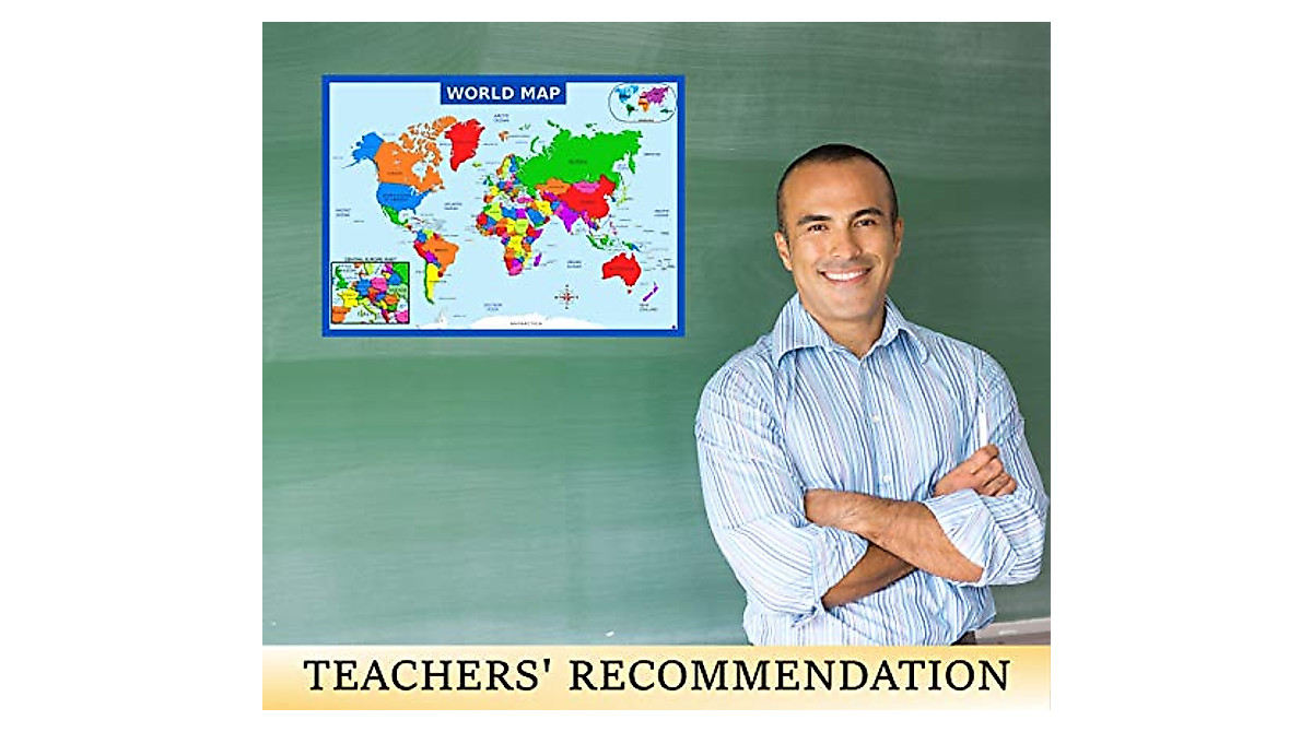 Engaging 3D World Map Poster for Classrooms & Kids