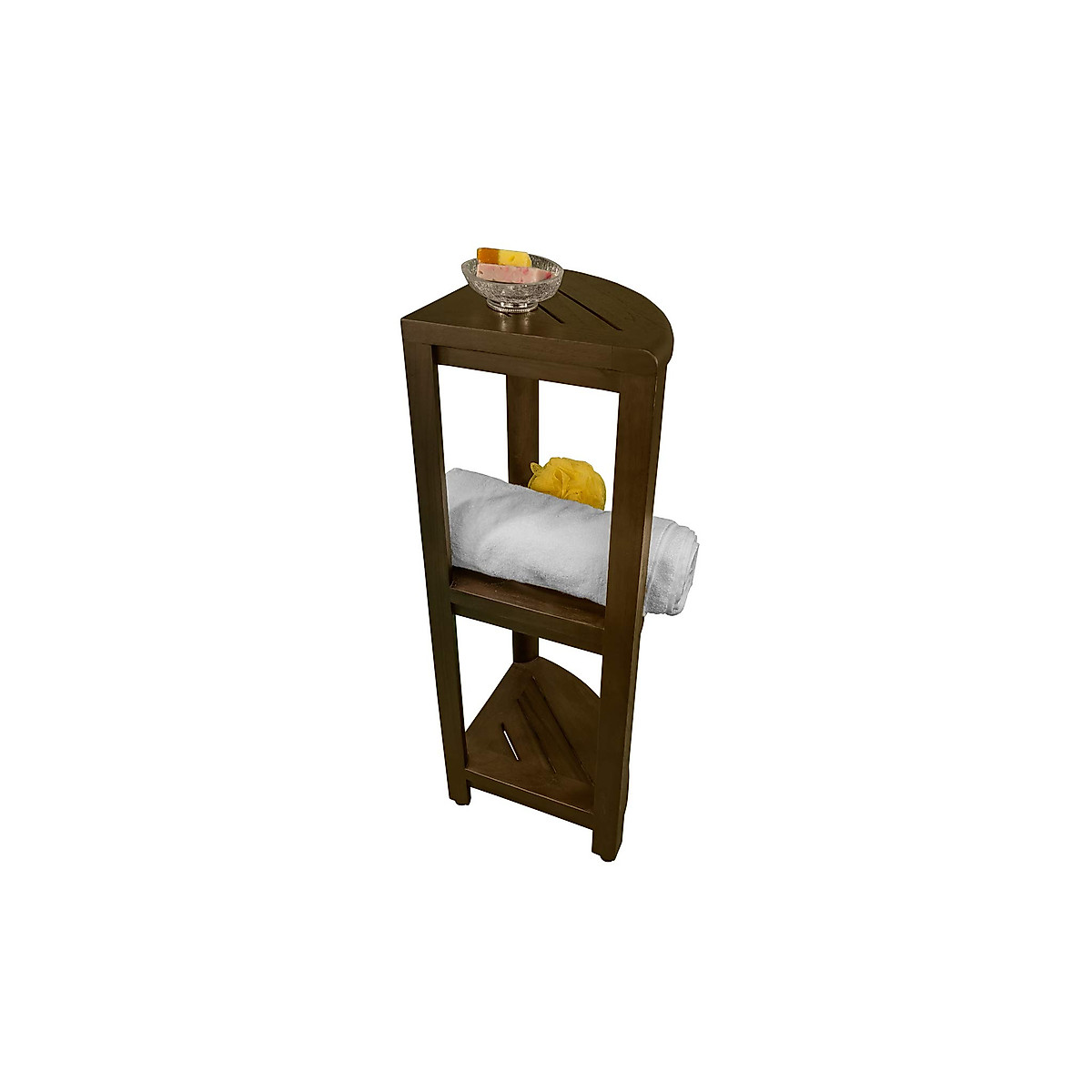 DecoTeak 3, Tier, Teak, Shower Table, Standing Shower, Caddy, Teak Shower Caddy, Shower Organizer Stand, Teak Shelf, Teak Shower Shelf, Teak Shelf, Brown