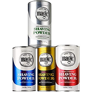 Razorless Shaving for Men by SoftSheen-Carson Magic Extra Strength Shaving Powder, For Coarse Textured Beards, Formulated for Black Men, Depilatory, Helps Stop Razor Bumps, Since 1901, 5 oz