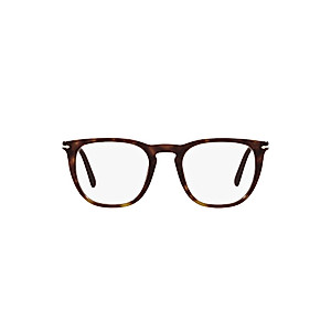 Persol PO3266V Square Prescription Eyewear Frames, Red Havana/Demo Lens, 50 mm